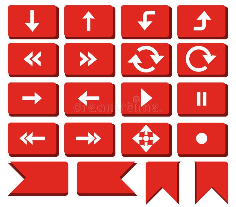 Red Rounded Rectangle Arrow Button Stock Illustrations – 224 Red ...