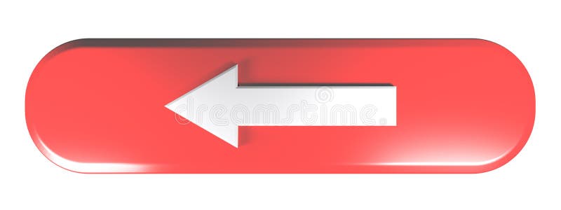 Red Rounded Rectangle Push Button with an Arrow To the Left - 3D ...