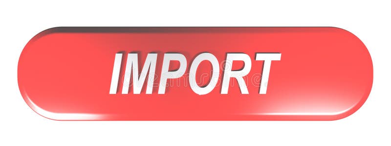 Red Rounded Rectangle Push Button IMPORT - 3D Rendering Stock ...