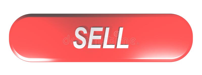 Red Rounded Rectangle Push Button SELL - 3D Rendering Stock ...