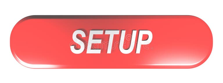Red Rounded Rectangle Push Button SETUP - 3D Rendering Illustration ...