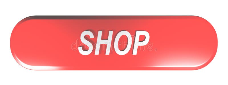Red Rounded Rectangle Push Button SHOP - 3D Rendering Illustration ...