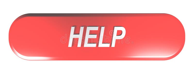Red Rounded Rectangle Push Button HELP - 3D Rendering Stock ...