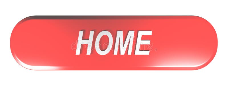 Red Rounded Rectangle Push Button HOME - 3D Rendering Stock ...