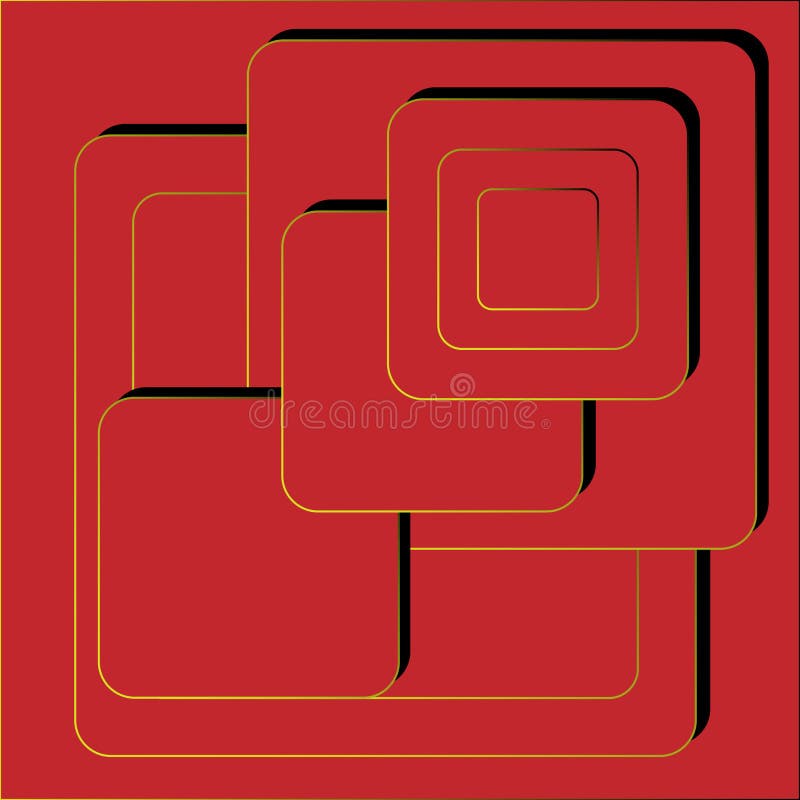 Red Rounded Rectangle Stack with Black Shadow Background Stock ...