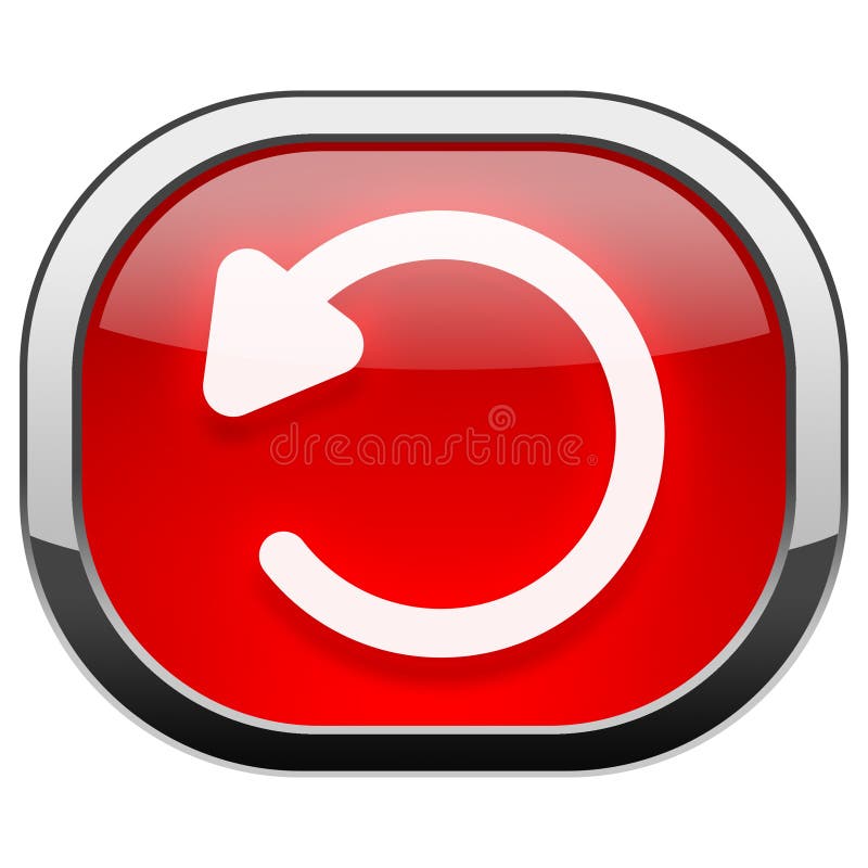 Red Rounded Square Button - Undo Stock Illustration - Illustration of ...