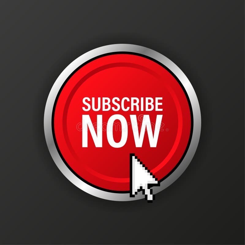 Red Rounded Subscribe Button on White Background. Vector Illustration ...
