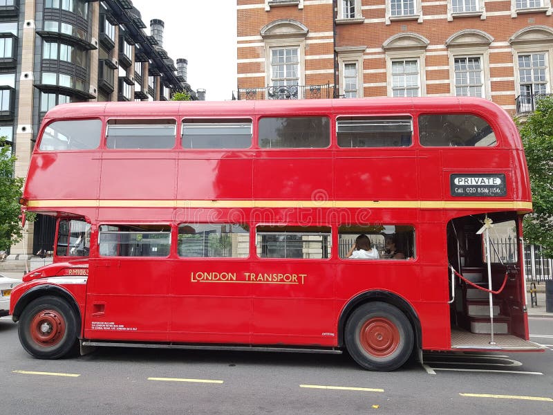 Red Routemaster bus editorial photography. Image of traditional - 153184342