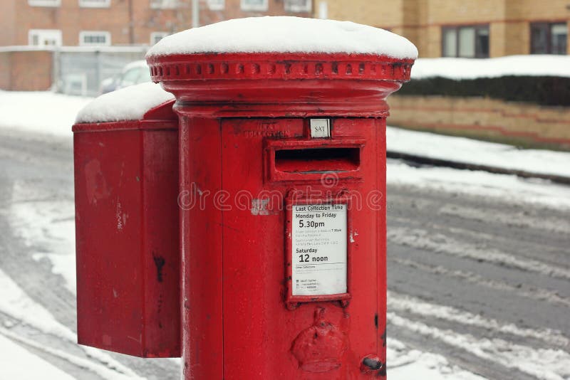 Post Box Snow. Royal Mail Winter Stock Photo - Image of holidays ...