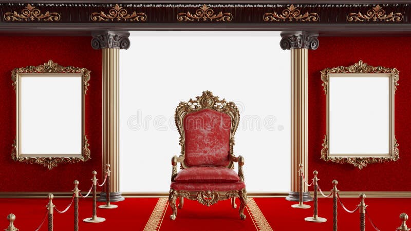 Red Royal Throne with Golden Frame, VIP Throne, VIP Concept Stock ...
