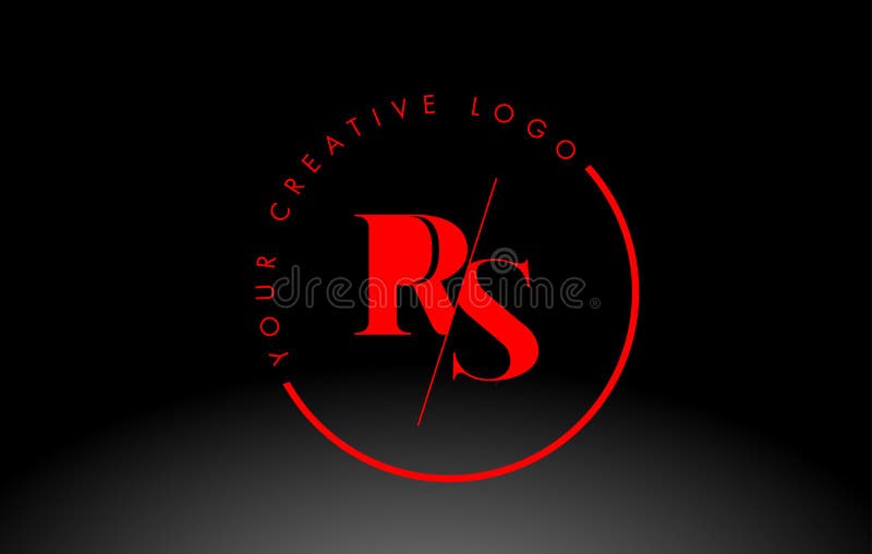 Red RS Serif Letter Logo Design with Creative Intersected Cut Stock ...