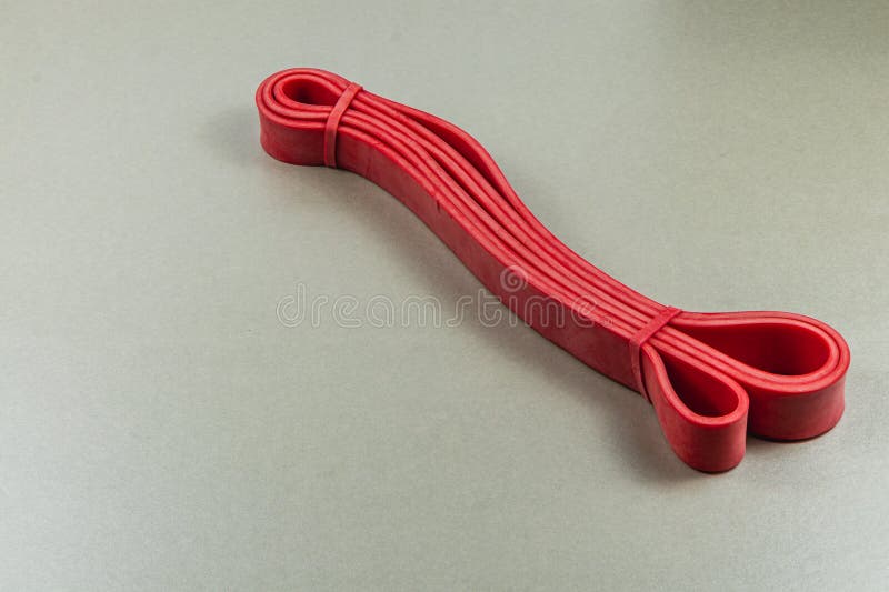 Red Rubber Band Arranged Neatly on a Flat Surface Stock Photo - Image ...