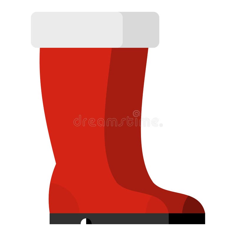 Red Rubber Boots Icon, Flat Style Stock Vector - Illustration of flat ...