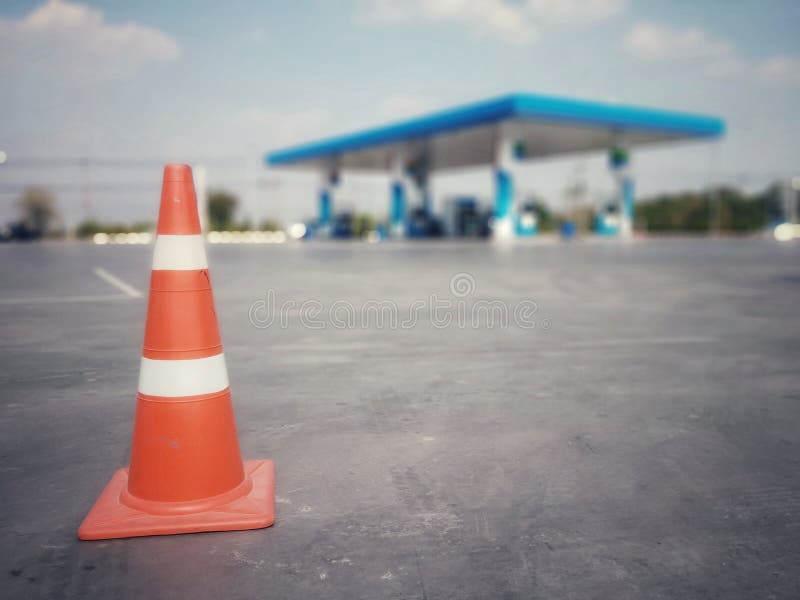 Red rubber cone stock photo. Image of concrete, basement - 147026180