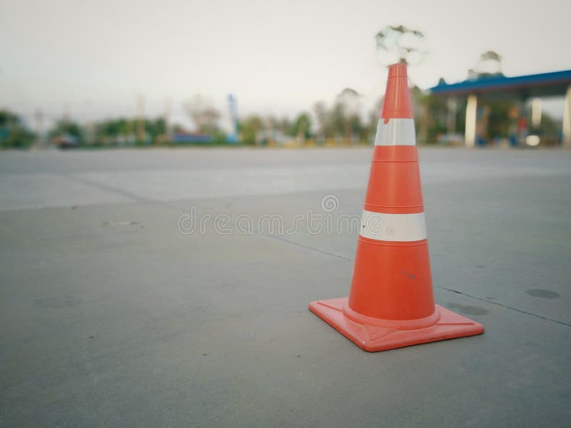 Red rubber cone stock image. Image of station, sign - 148284329