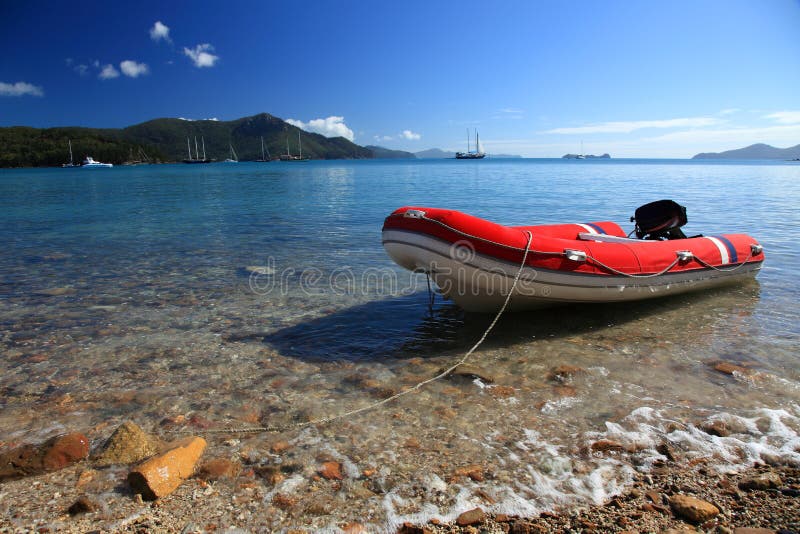 Red rubber raft stock photo. Image of raft, coastline - 15626366
