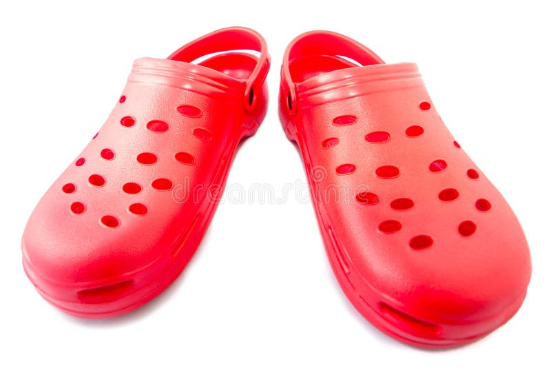 Red rubber shoes stock image. Image of slipper, personal - 33391763