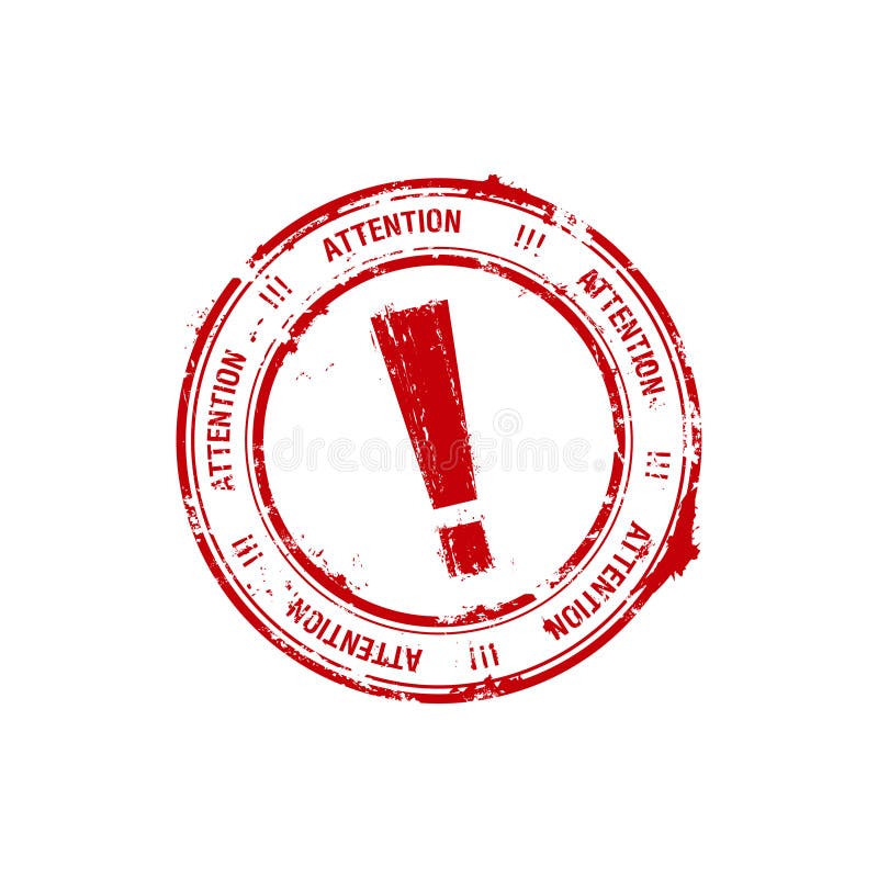 Red Rubber Stamp with the Exclamation Mark Stock Vector - Illustration ...