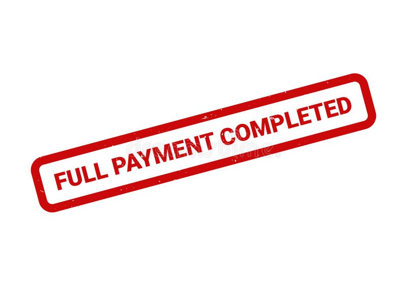 Red Rubber Stamp Impression Indicating Full Payment Completed with ...