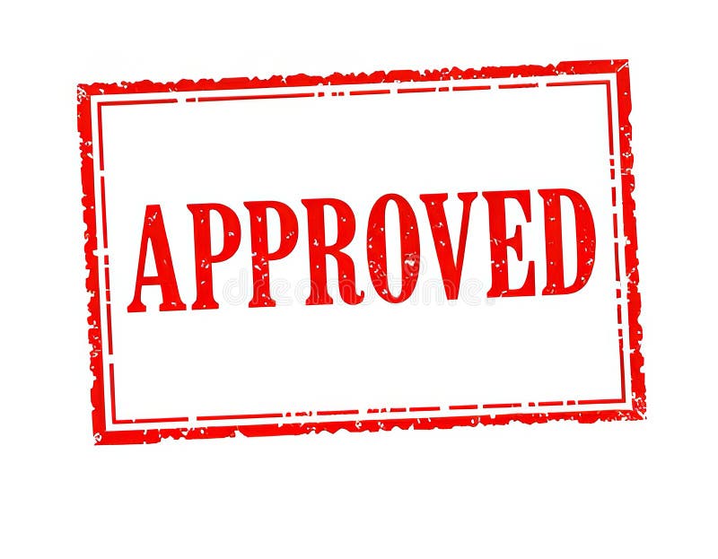 Red Rubber Stamp Print Approved in Rectangular Frame, Isolated Sign at ...