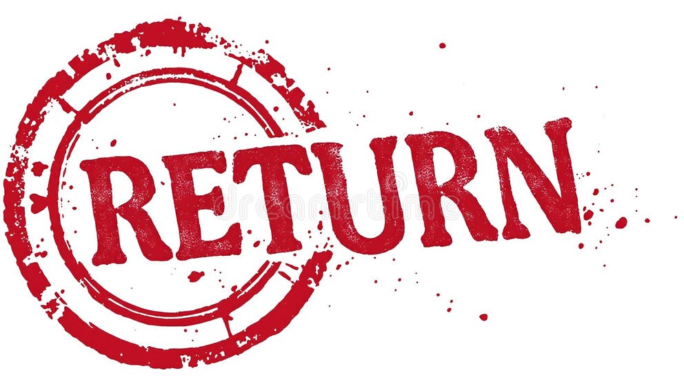 Red Rubber Stamp Return - Grunge Texture, Vintage Design Element Stock ...