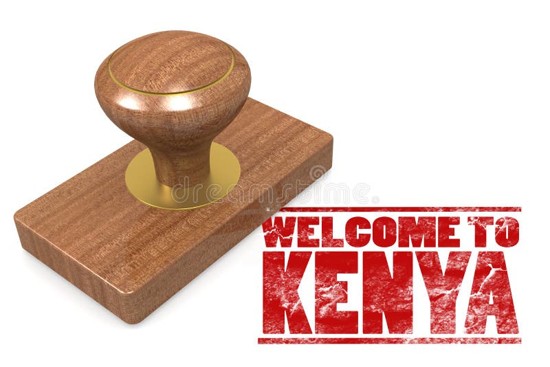 Kenya Welcome To Word Text With Handwritten Font And Golden Text Stock ...