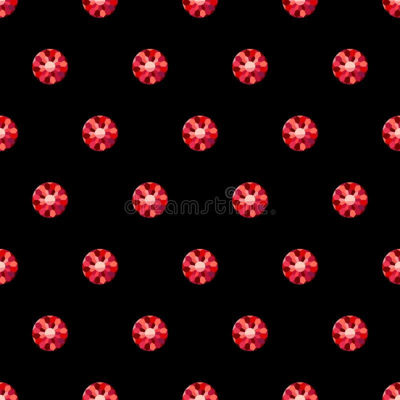 Red Rubies on Black Seamless Simple Style Pattern Stock Vector ...