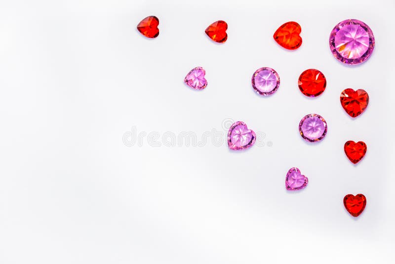 Red Ruby and Amethyst Diamonds in Top Coner of White Flame Stock Photo ...