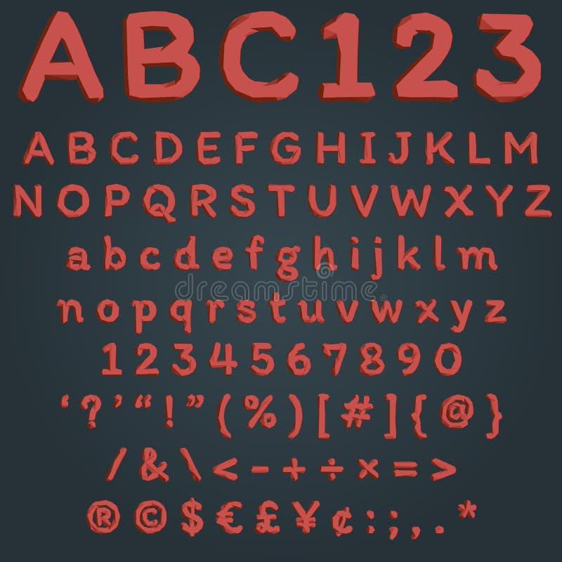 Red Ruby Crystal Font for Abstract Polygonal Text Stock Vector ...