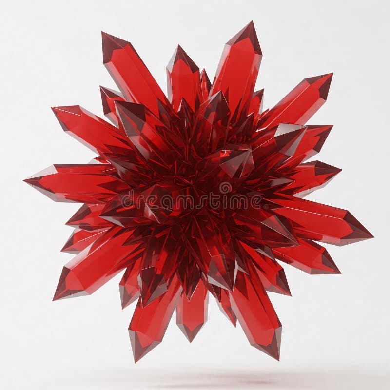 Red Ruby Crystal in a Star Shape, Isolated Stock Illustration ...
