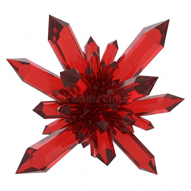 Red Ruby Crystal in a Star Shape, Isolated Stock Illustration ...