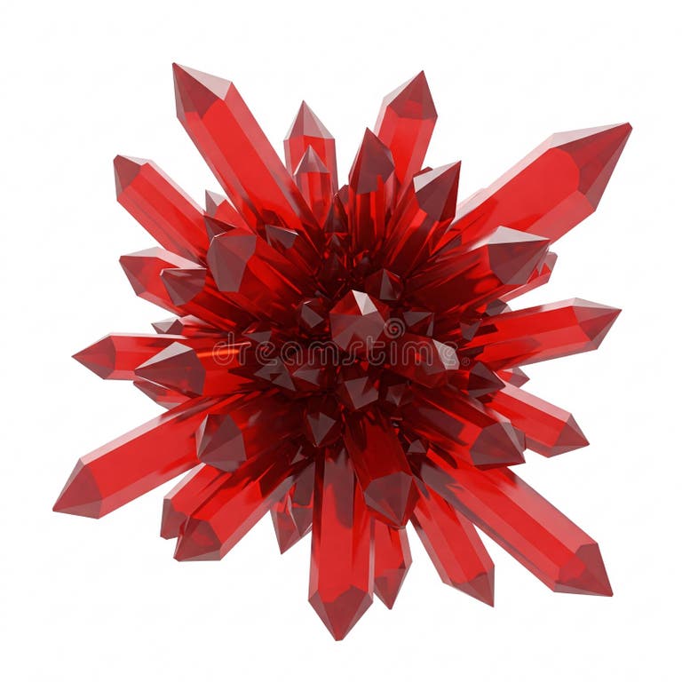 Red Ruby Crystal in a Star Shape, Isolated Stock Illustration ...