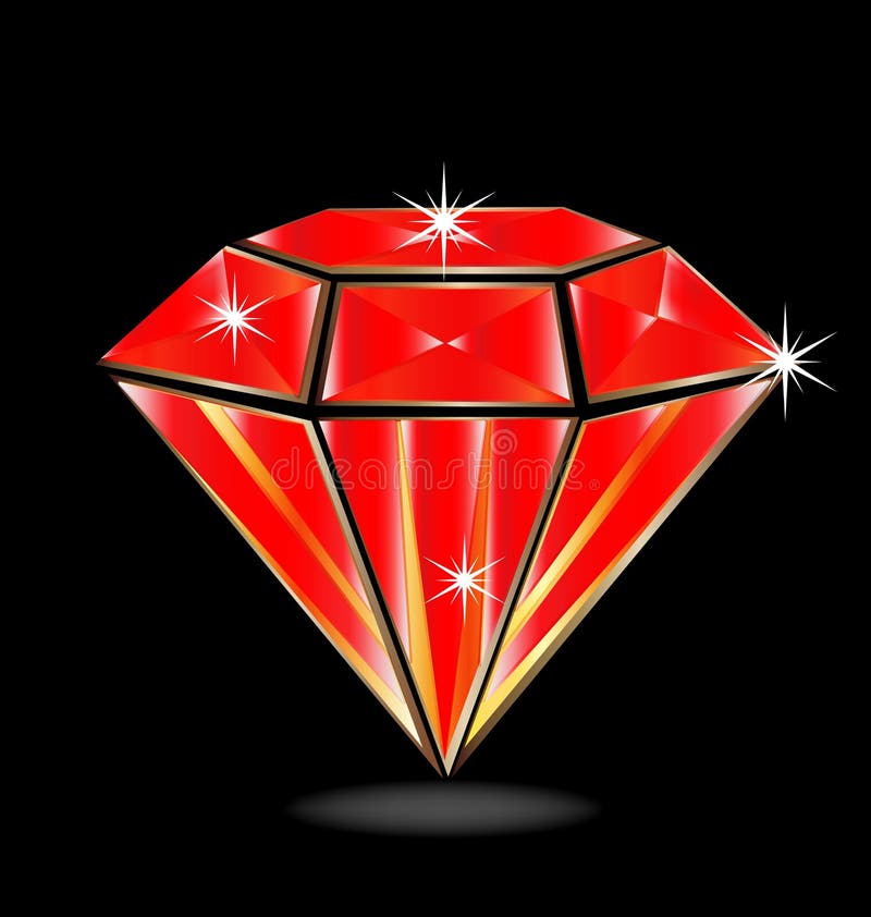Red ruby diamond vector stock vector. Illustration of diamond - 120732618