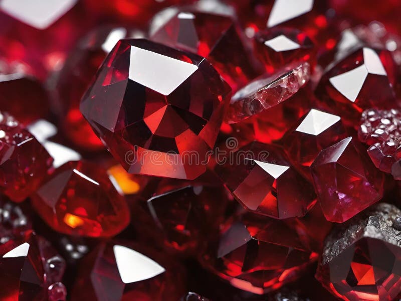 Red Ruby Gem Gemstone on Black Background Stock Illustration ...