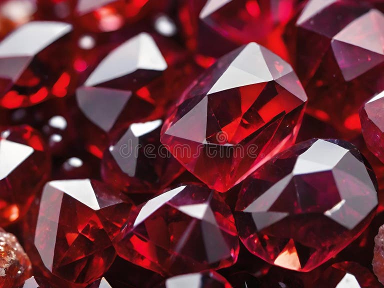 Red Ruby Gem Gemstone on Black Background Stock Illustration ...