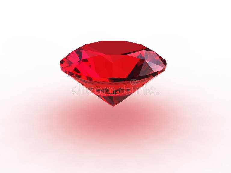 Red Ruby Gemstone on White Background Stock Illustration - Illustration ...