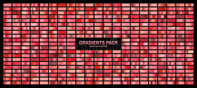 Red Ruby Glossy Gradient, Metal Foil Texture. Color Swatch Set ...