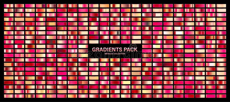 Red Ruby Glossy Gradient, Metal Foil Texture. Color Swatch Set ...