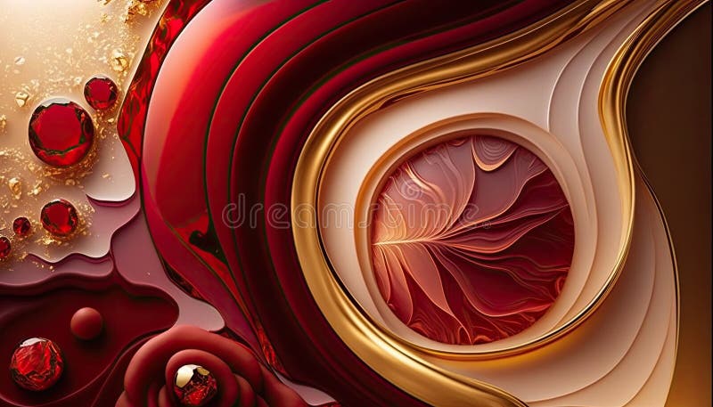 Red Ruby and Gold Marble Stone Swirl Textured Background Wallpaper Made ...