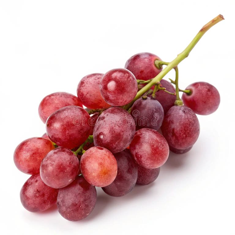 Red Ruby Grape Cluster Isolated on White Background Stock Illustration ...