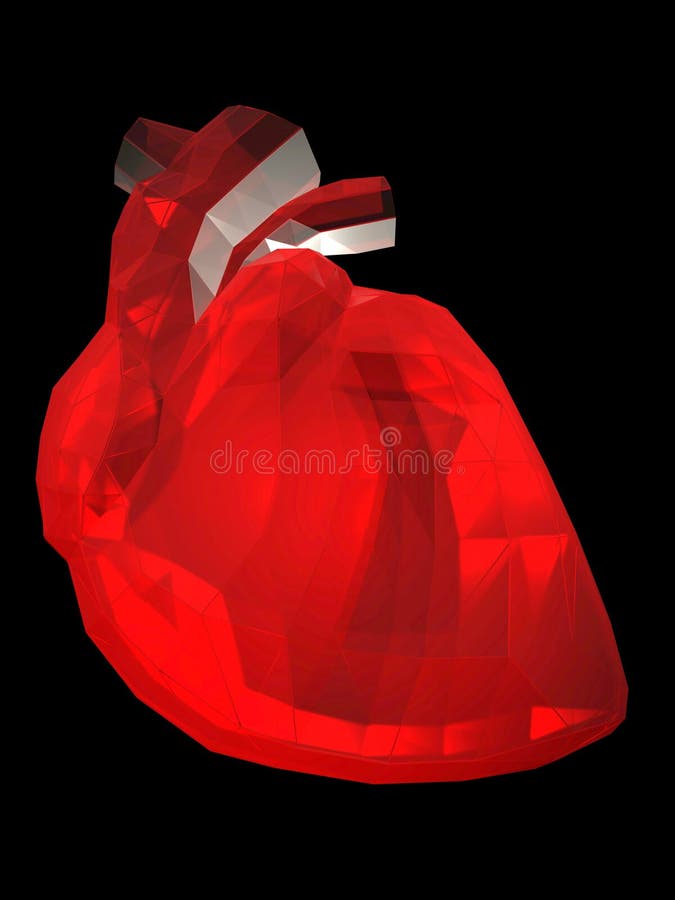 Ruby heart with ornament stock illustration. Illustration of valentines ...