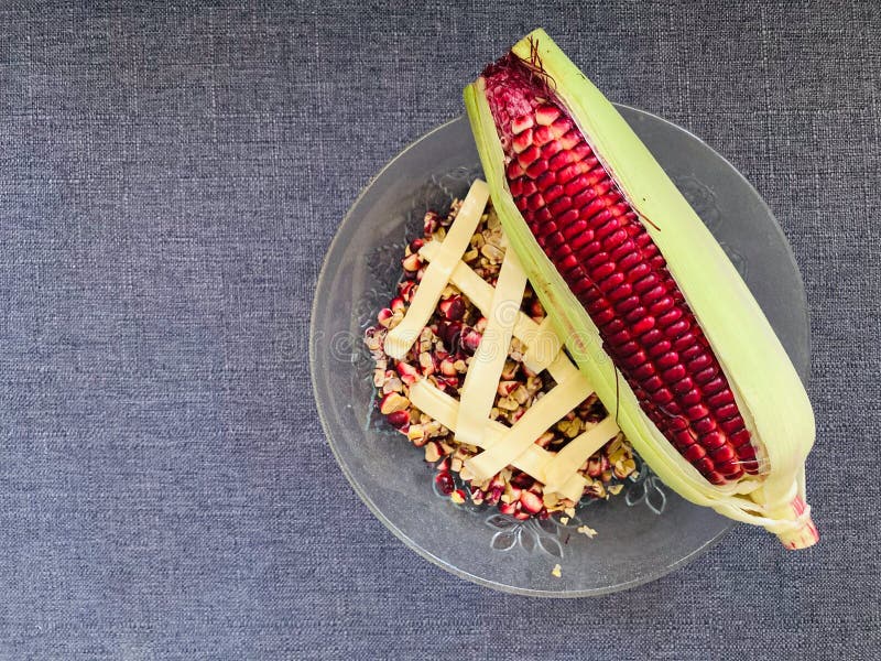 Red Ruby Sweet Fresh Raw Corn and Cheese Stock Image - Image of cooking ...