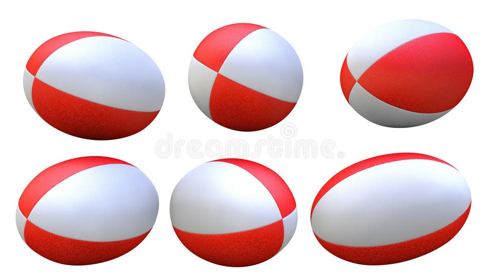 Red rugby ball X6 stock illustration. Illustration of ball - 58752308