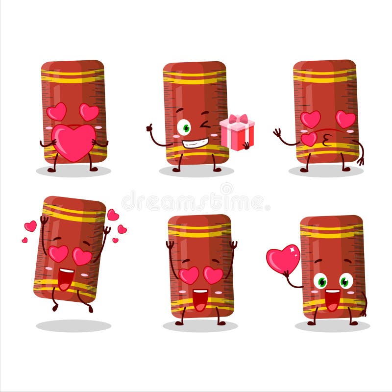 Red Ruler Cartoon Character with Love Cute Emoticon Stock Vector ...