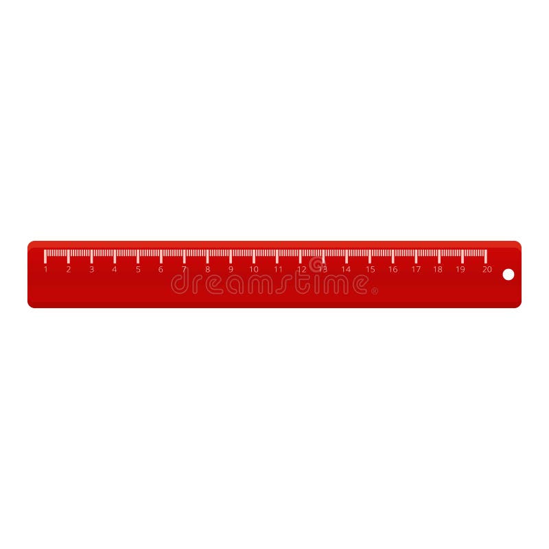 Red Ruler Icon, Cartoon Style Stock Vector - Illustration of gauge ...