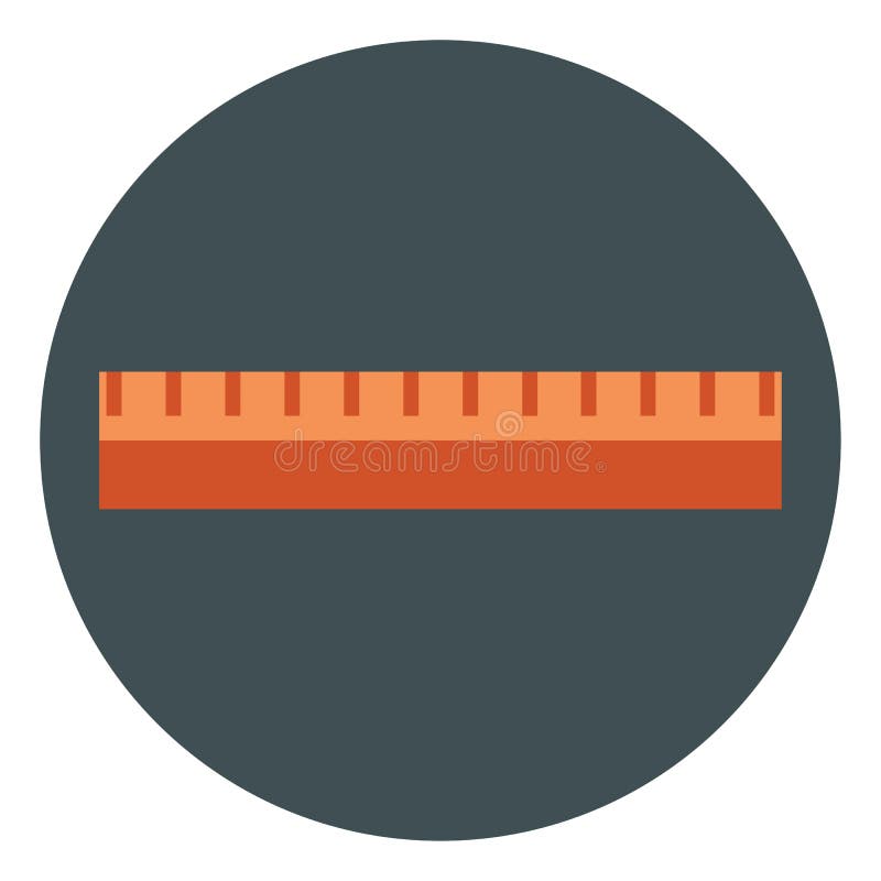 Red ruler, icon stock vector. Illustration of office - 260377833