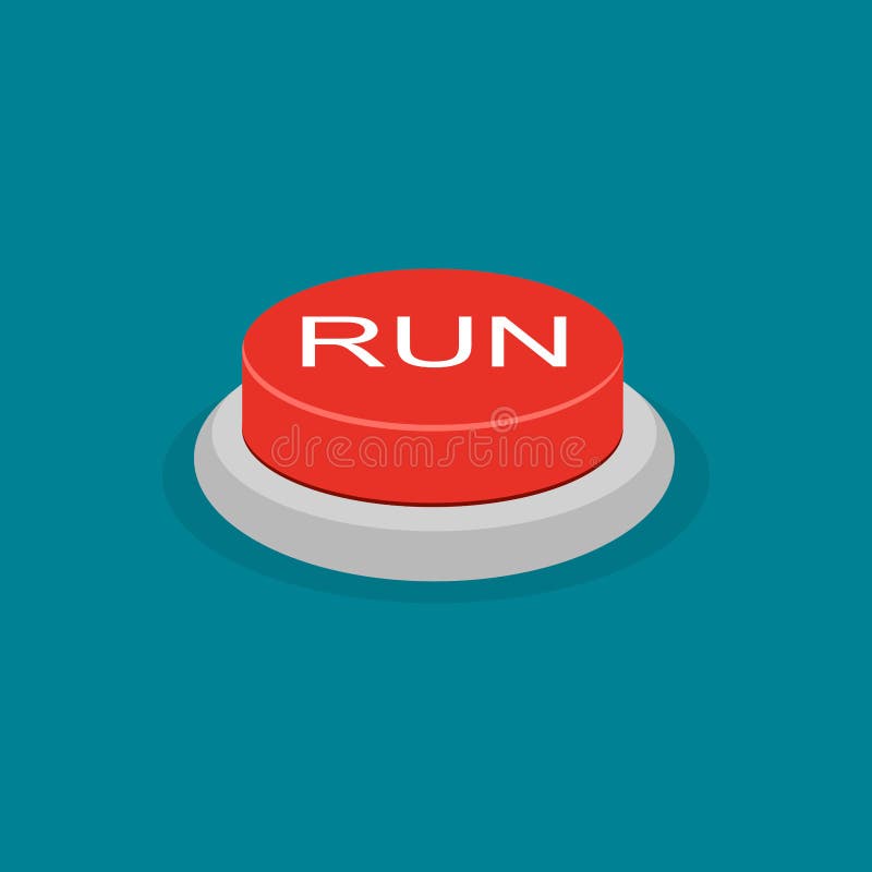 Red Run Button. Start Concept. Vector Illustration Stock Vector ...