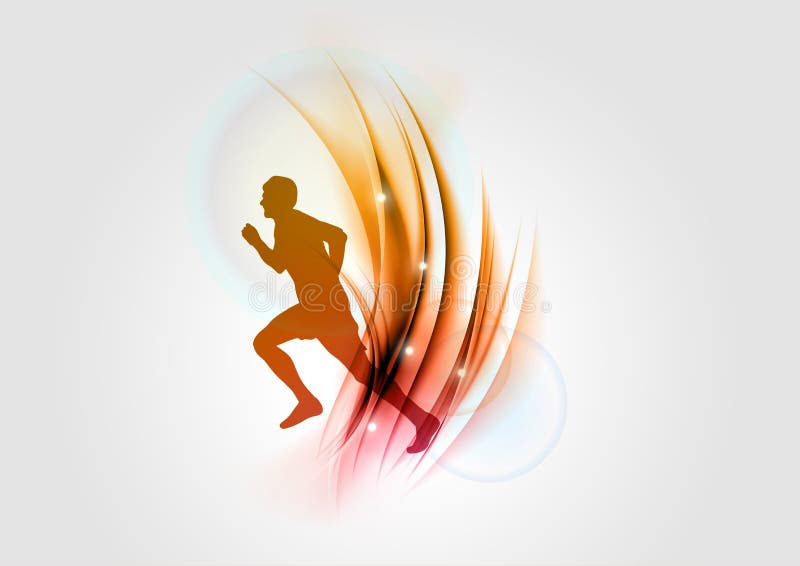 Red runner stock vector. Illustration of abstract, shape - 31570790