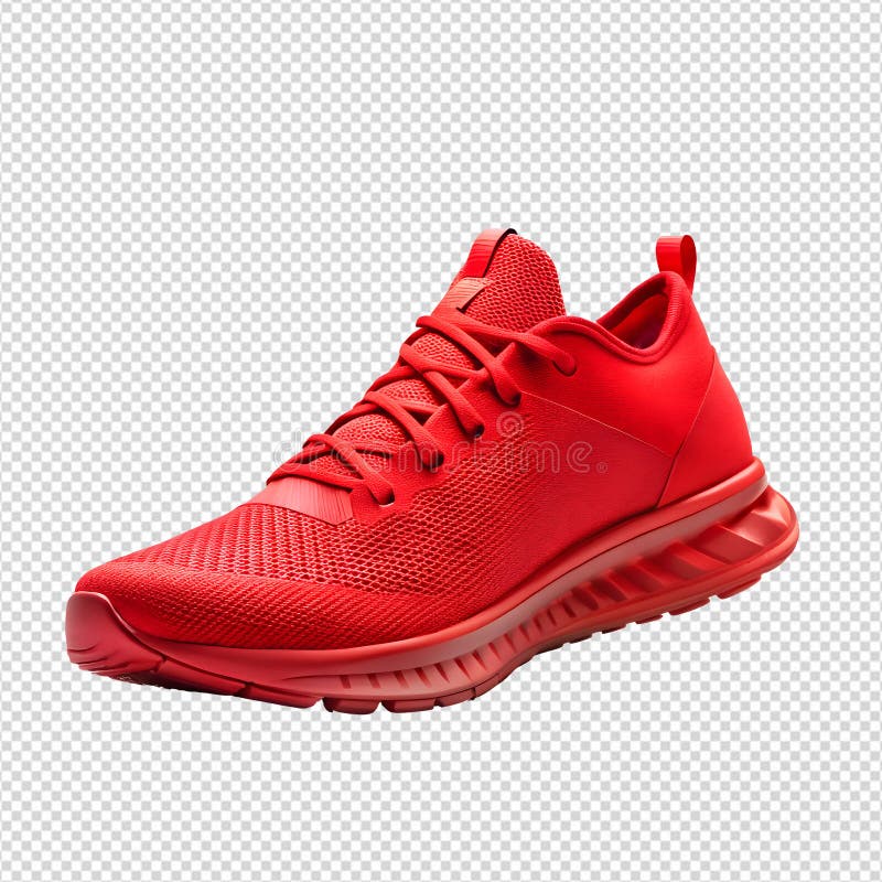 A Red Running Sneakers on a Clear Background Stock Image - Illustration ...
