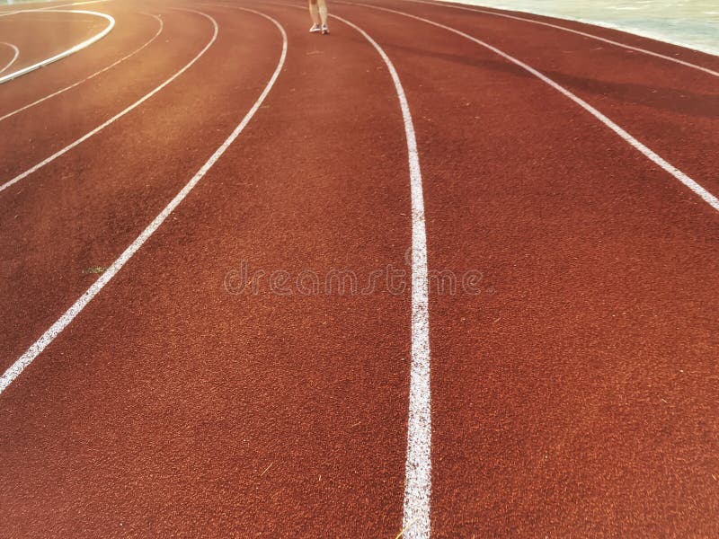 Red running track stock image. Image of arena, athlete - 164523793